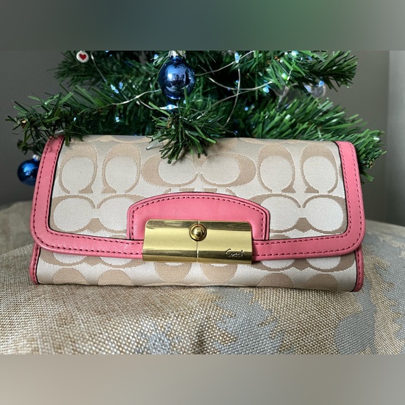 Coach | Bags | Rare Coach Kristin Signature Sateen Slim Envelope Wallet ...